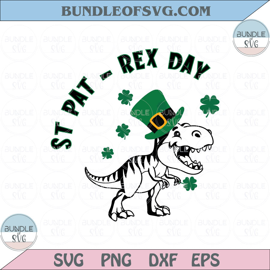 Dinosaur St Patricks Day Svg St Pat Rex Day Svg Boy Lucky Dude Png