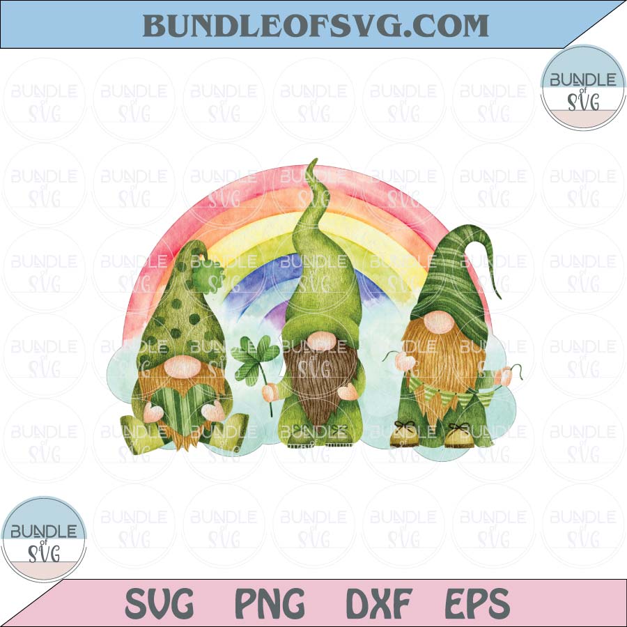 St Patricks Day Gnomes With Rainbow Png Sublimation Patricks Gnome