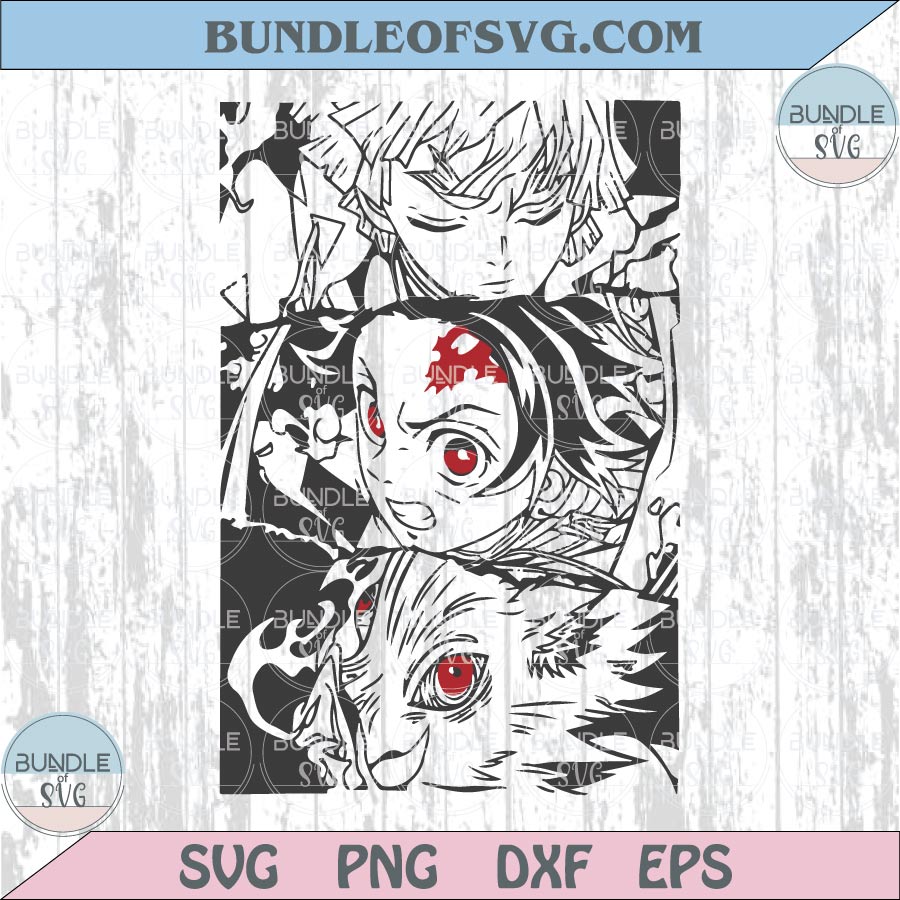 Demon Slayer Png Tanjiro Zenitsu Inosuke Svg Demon Slayer Cricut