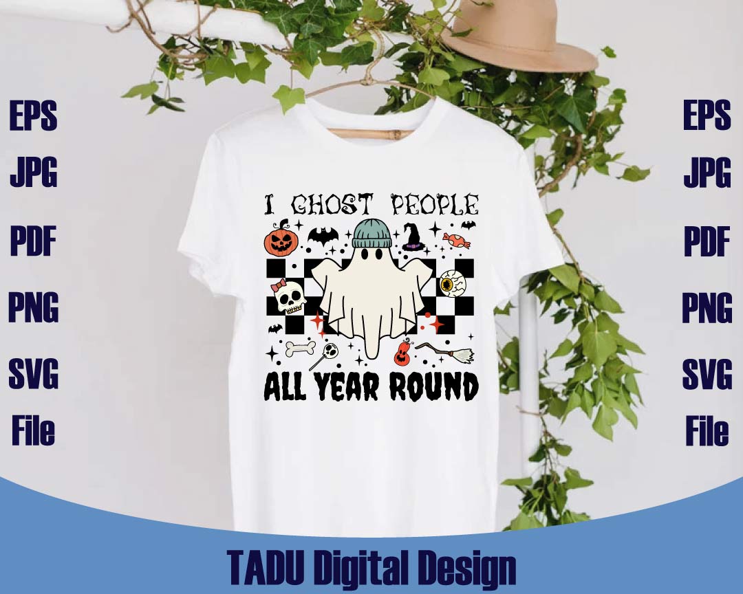 I Ghost People All Year Round Png Cute Ghost Cool Halloween Svg