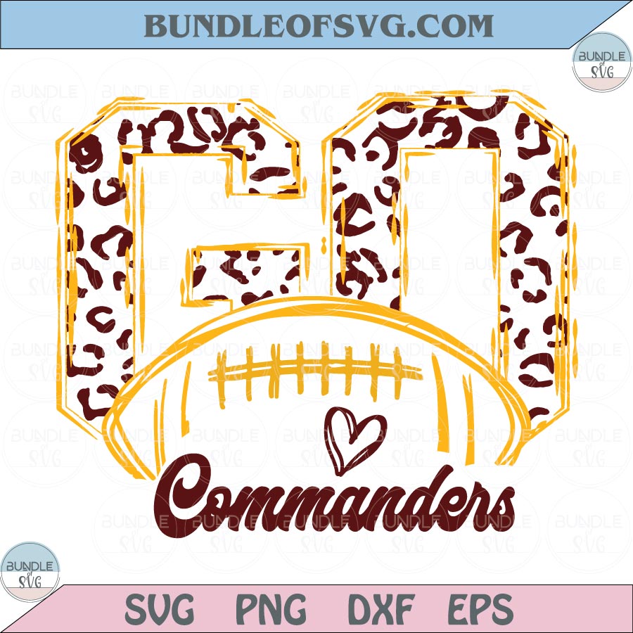 Leopard Go Washington Commanders Svg Football Go Commanders