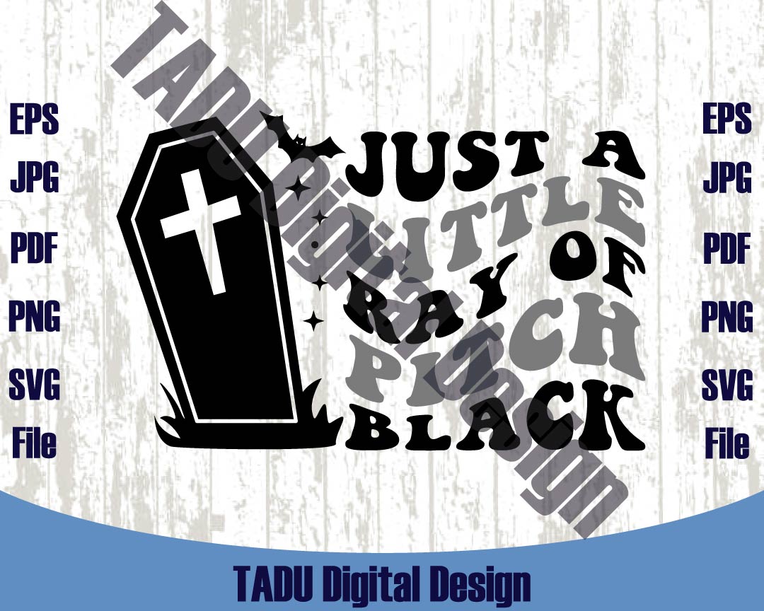 Little Ray Of Pitch Black Svg Vintage Halloween Png Witch Svg