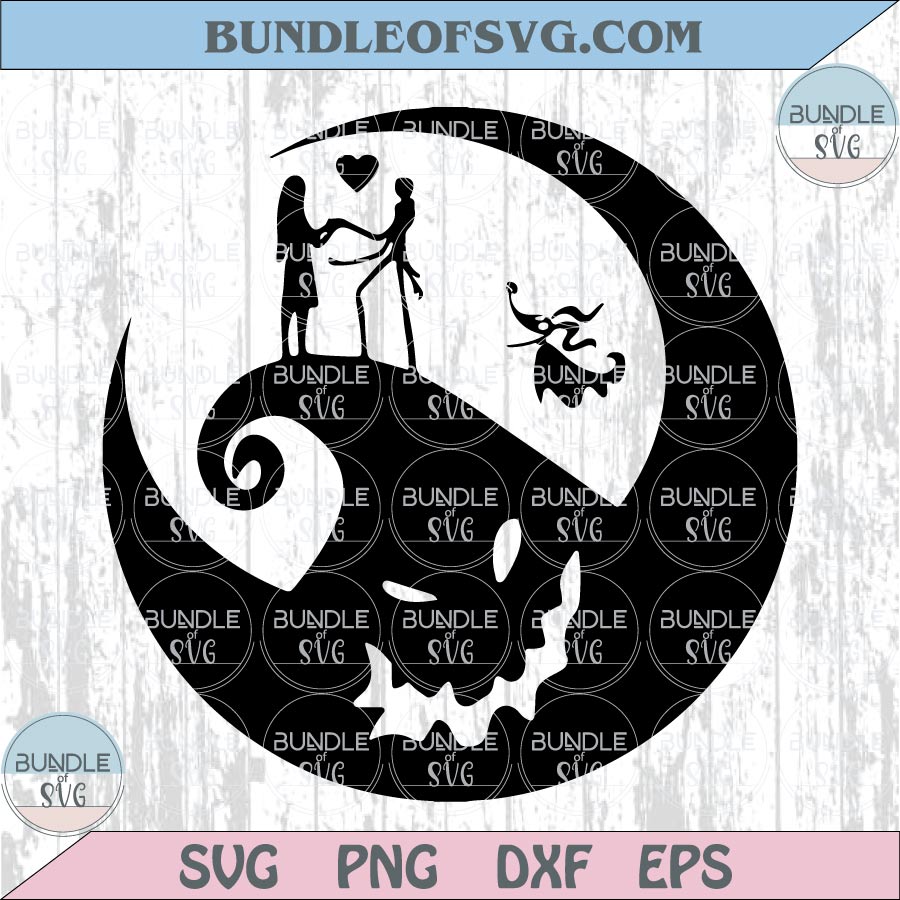 jack and sally silhouette svg