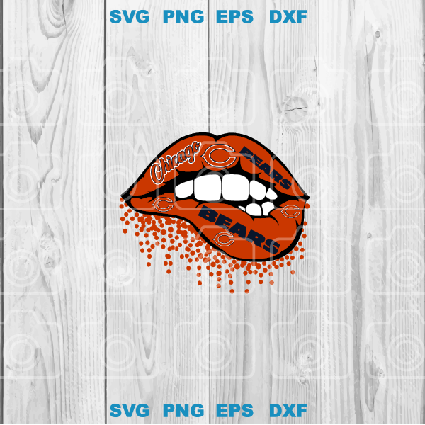 Love Chicago Bears Lips svgSuper Bowl American Football Lips Rugby shi
