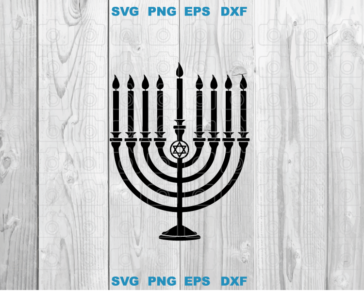 Menorah Hanukkah svg Hanukkah Menorah Silhouette svg png dxf eps digit