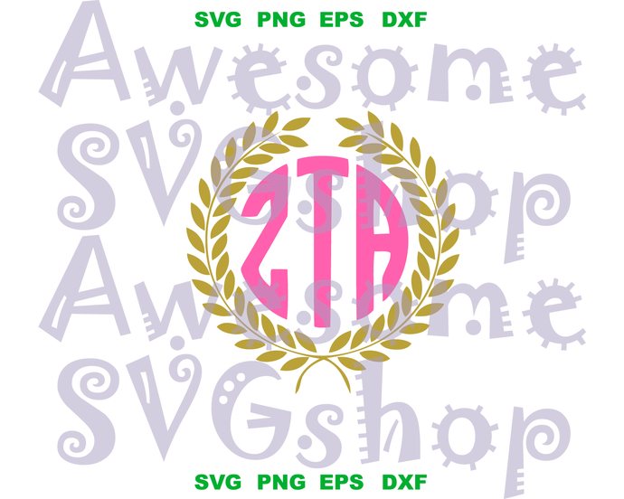 Zeta Tau Alpha SVG Zeta Tau Alpha Olive Wreath shirt ZTA sign print sh