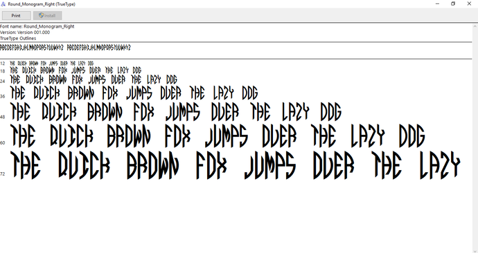 Round Circle Monogram font file ttf otf font true type font installabl