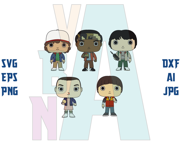 Stranger things Kids SVG Stranger things clipart Character chibi Stran