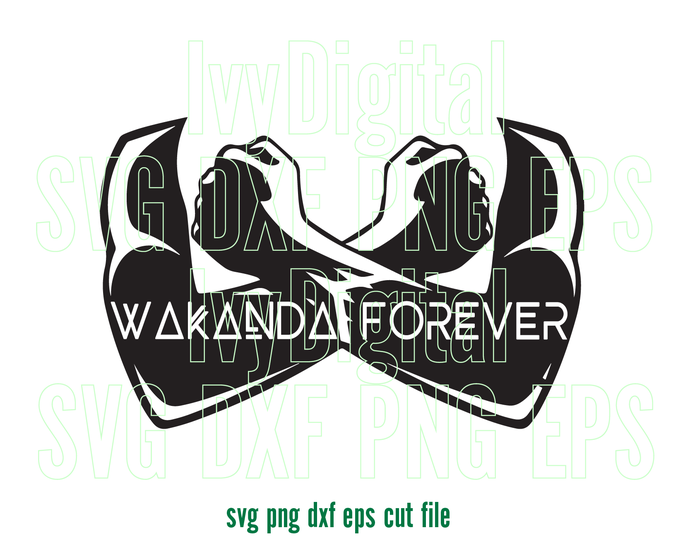 Marvel Black Panther SVG Wakanda Forever Hand Arm Sign clipart Silhoue