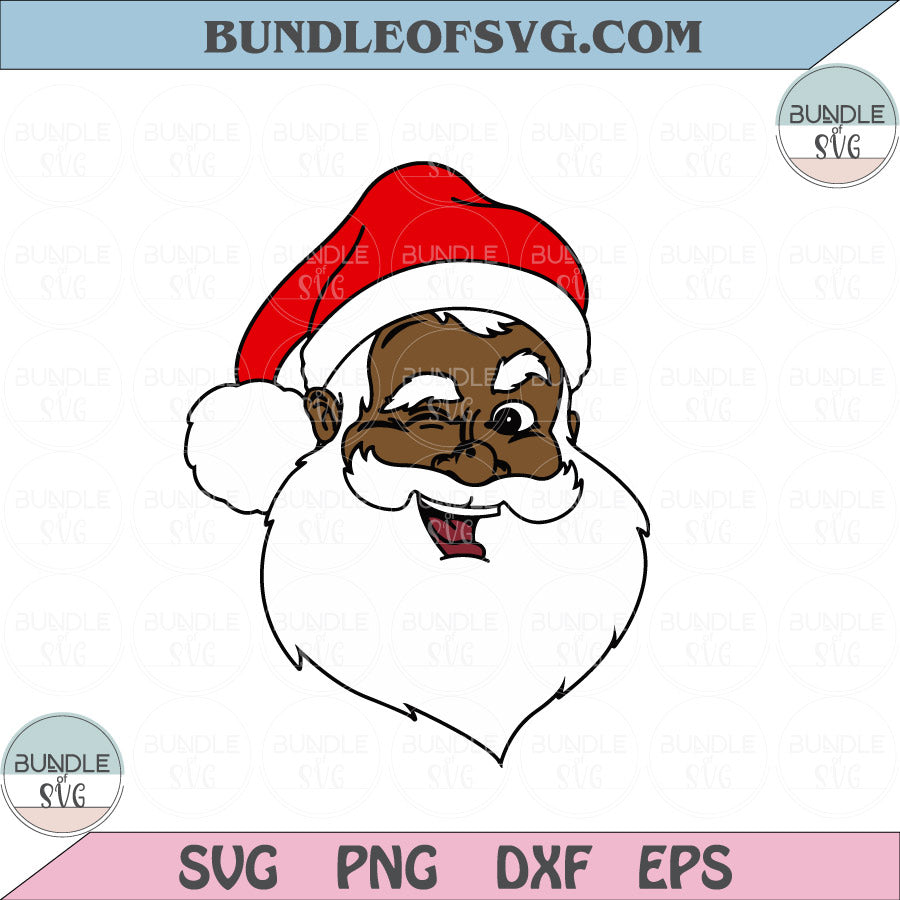 Black Santa svg Black Santa Claus Svg African American Santa Svg Dxf