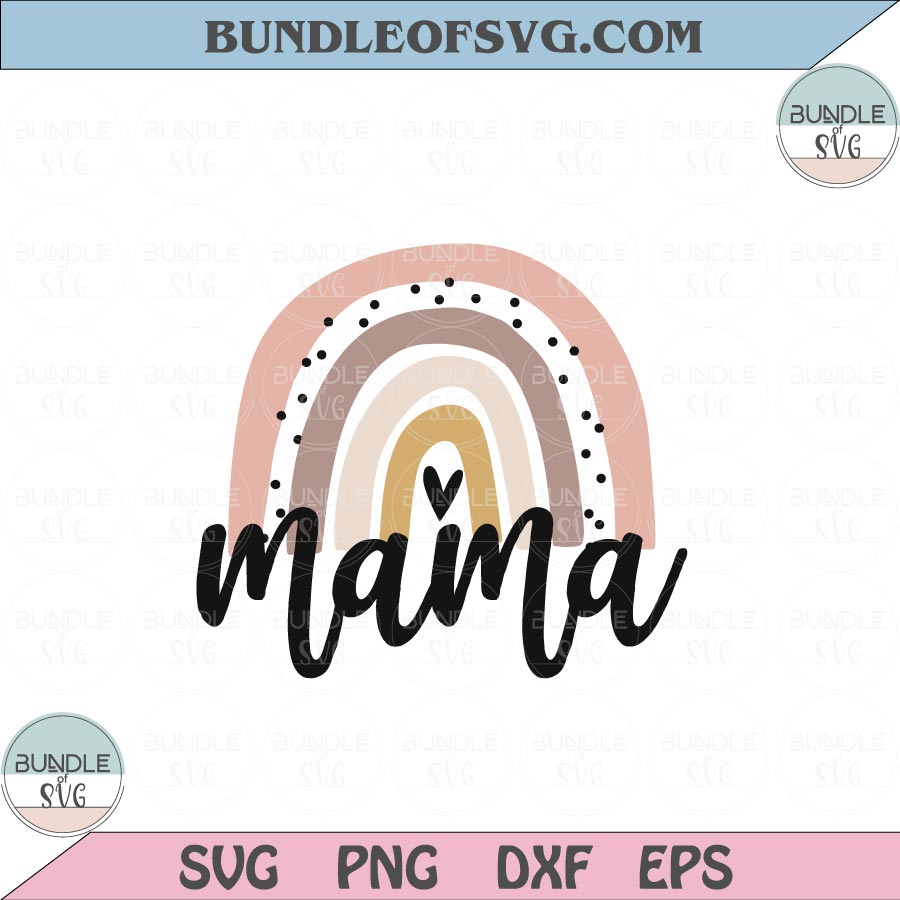 Boho Rainbow mama Svg Retro Mama Rainbow Svg Png Dxf