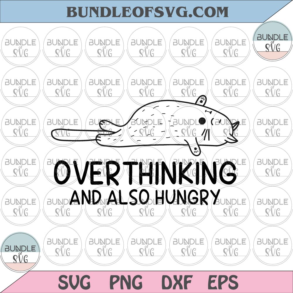 Cat Overthinking and also hungry svg Cat Overthinking svg
