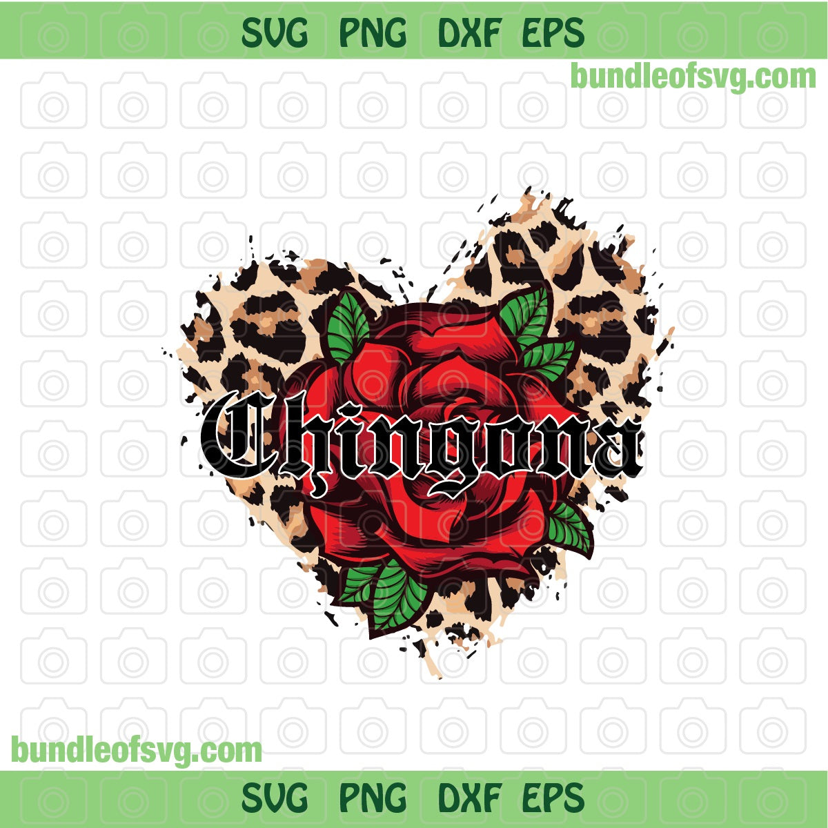 Chingona PNG Sublimation Leopard Chingona svg Leopard Rose