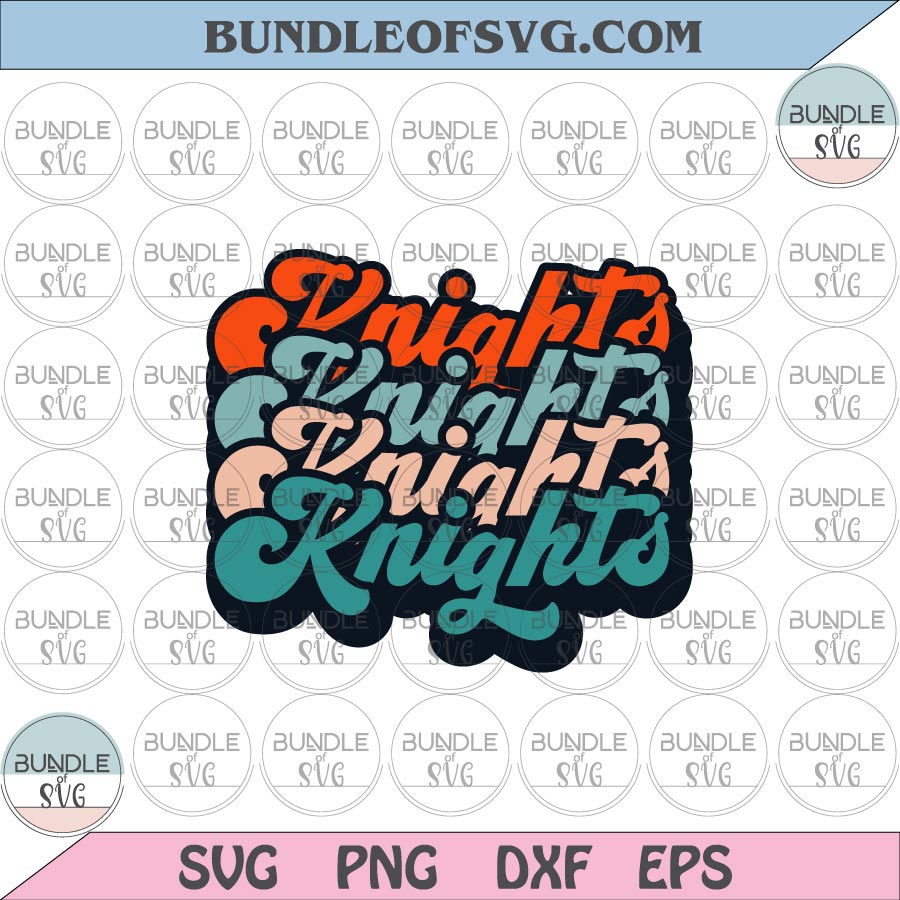 Groovy Stacked Knights svg Knights Fan svg Knights Football svg