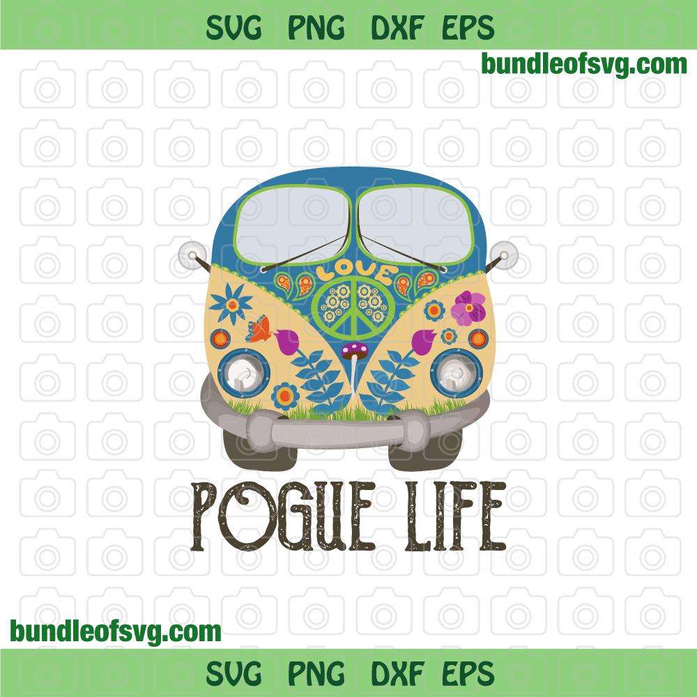 Pogue Life Svg Hippie Bus svg Retro Obx Vintage Van svg png
