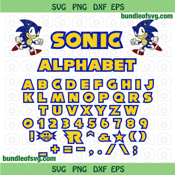 Sonic Font SVG Sega Videogame Hedgehog Sonic Alphabet svg