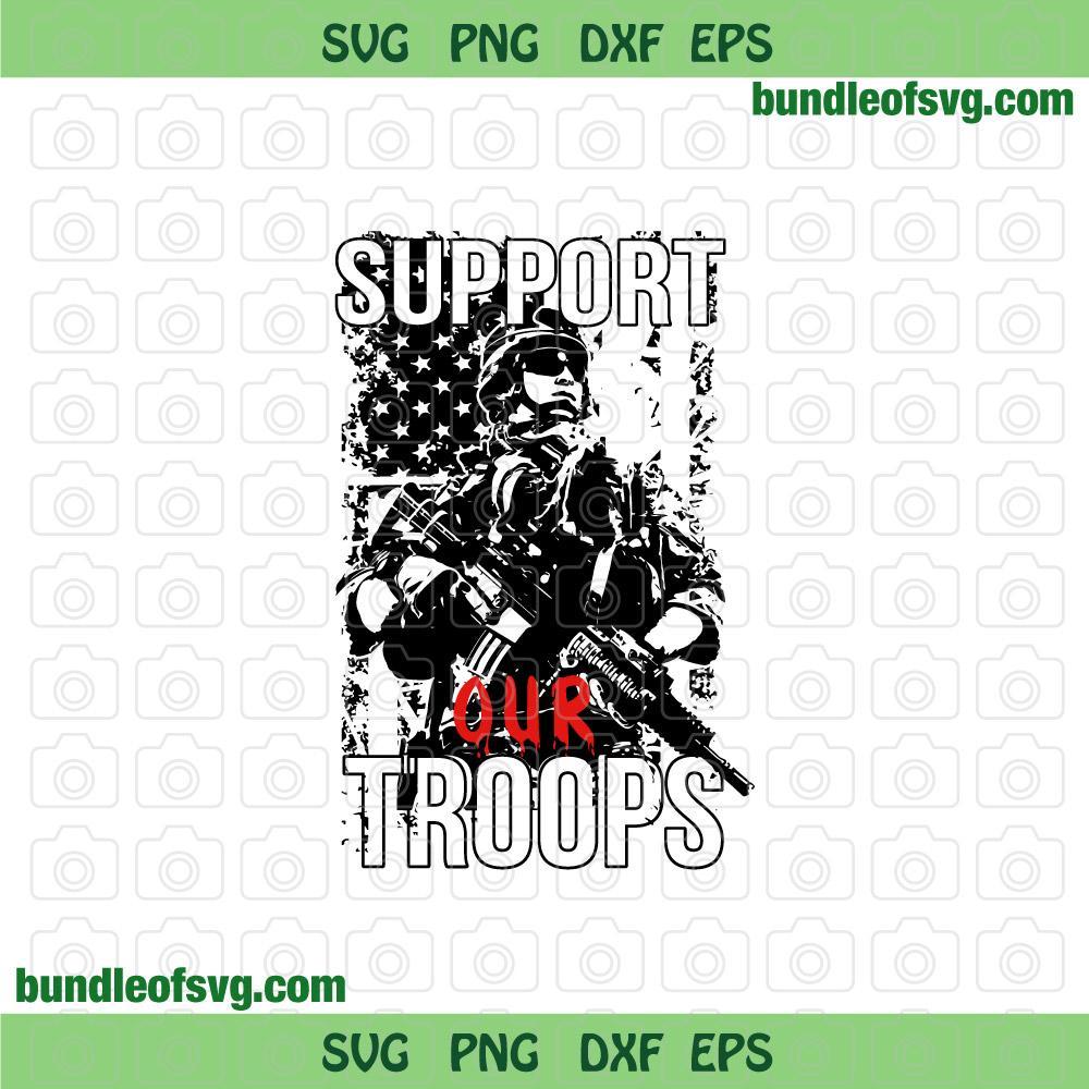 Support Our Troops svg Military svg Soldier svg wear red svg