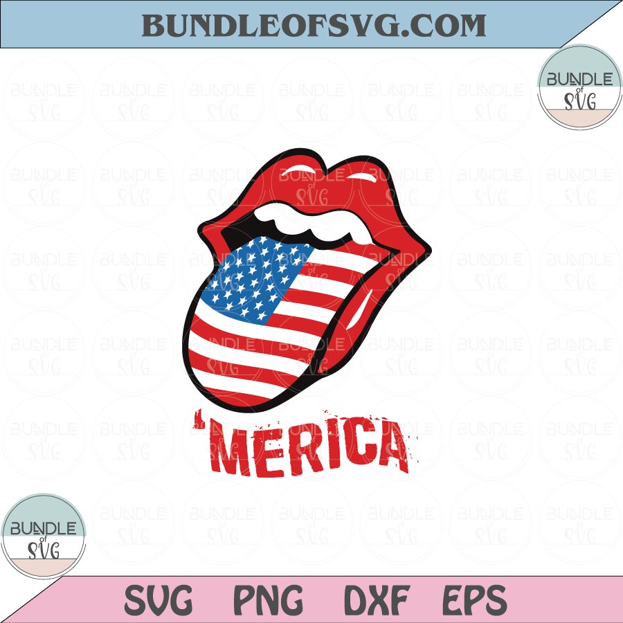 Usa flag Lips Svg American flag Tongue Svg Lips Tongue Merica Svg Png